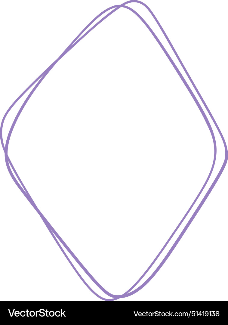 Rhombus outline frame Royalty Free Vector Image