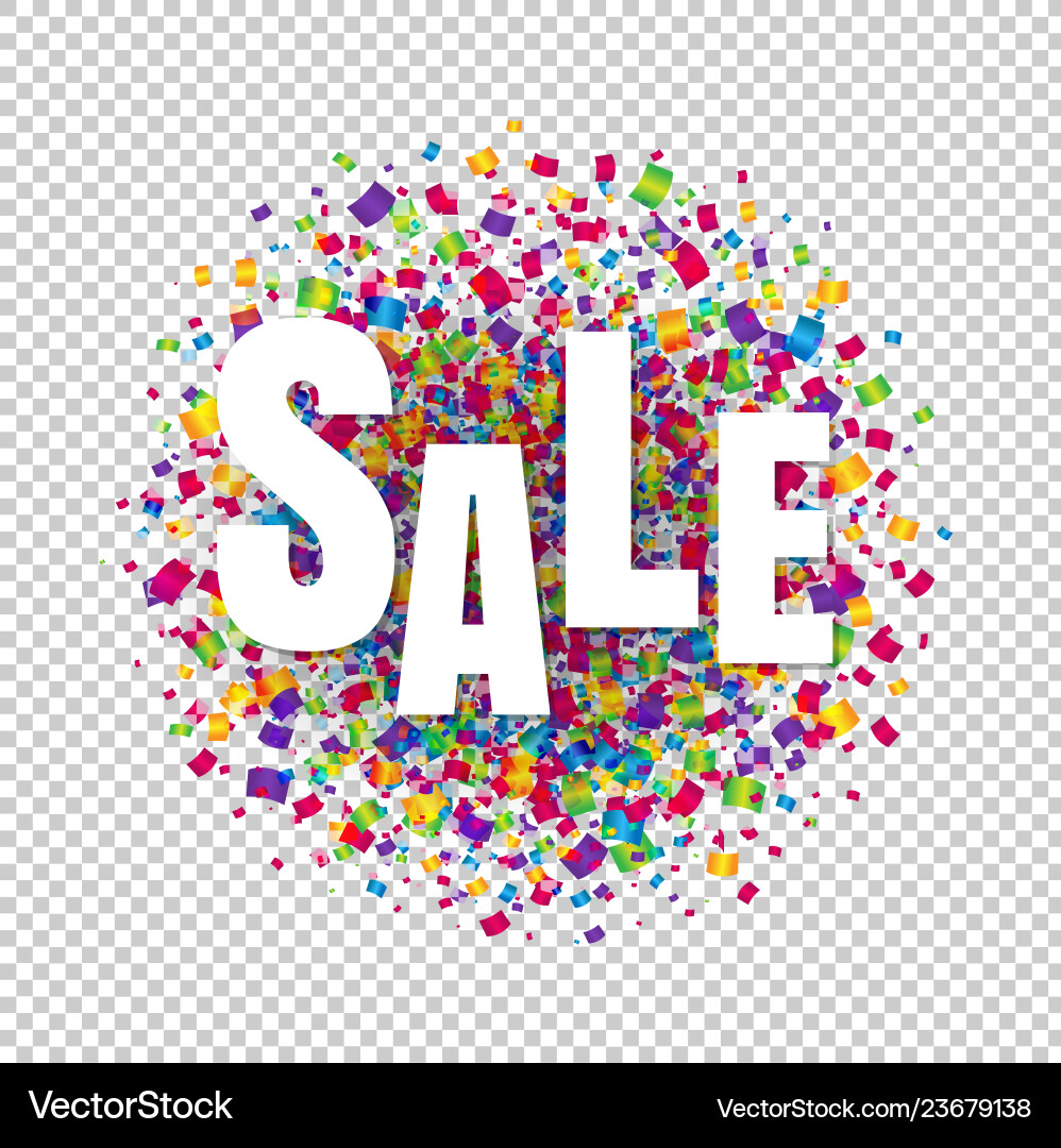 Sale text transparent background Royalty Free Vector Image