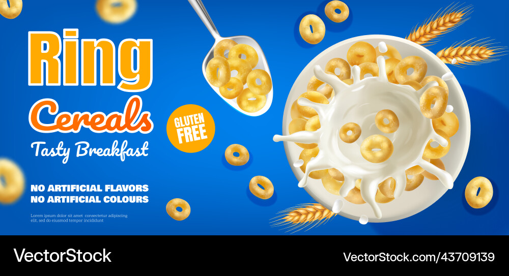 Breakfast cereal poster Royalty Free Vector Image