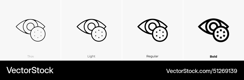 Contact lens icon thin light regular and bold Vector Image