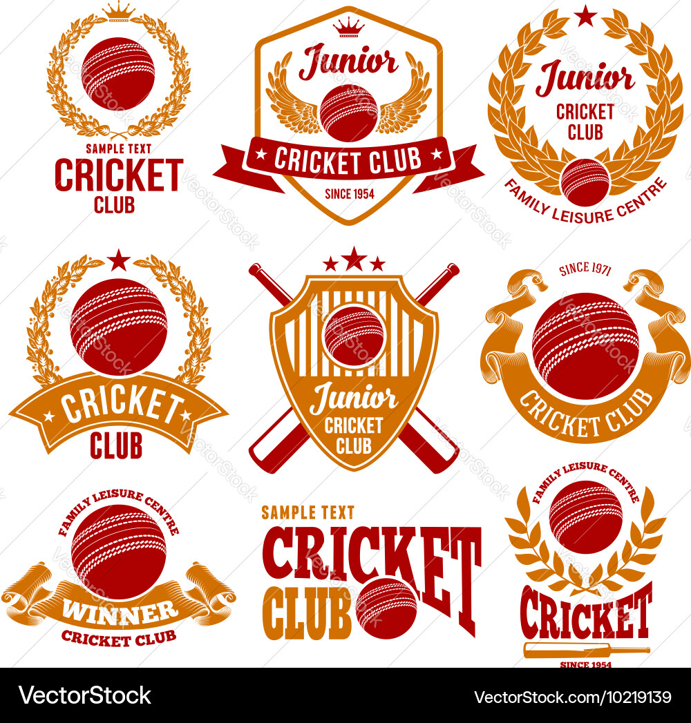 Cricket logo set Royalty Free Vector Image - VectorStock