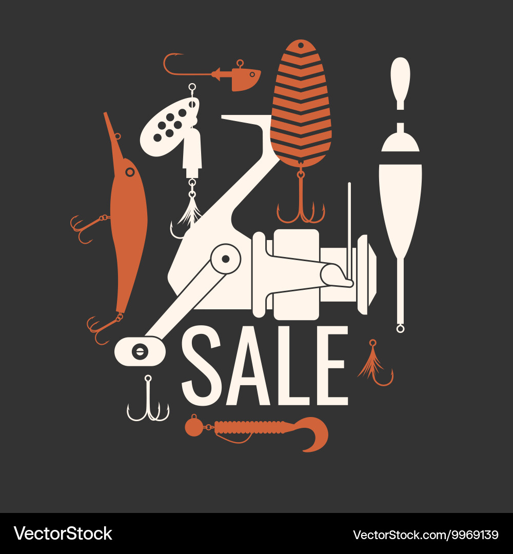Fishing sale banner Royalty Free Vector Image - VectorStock