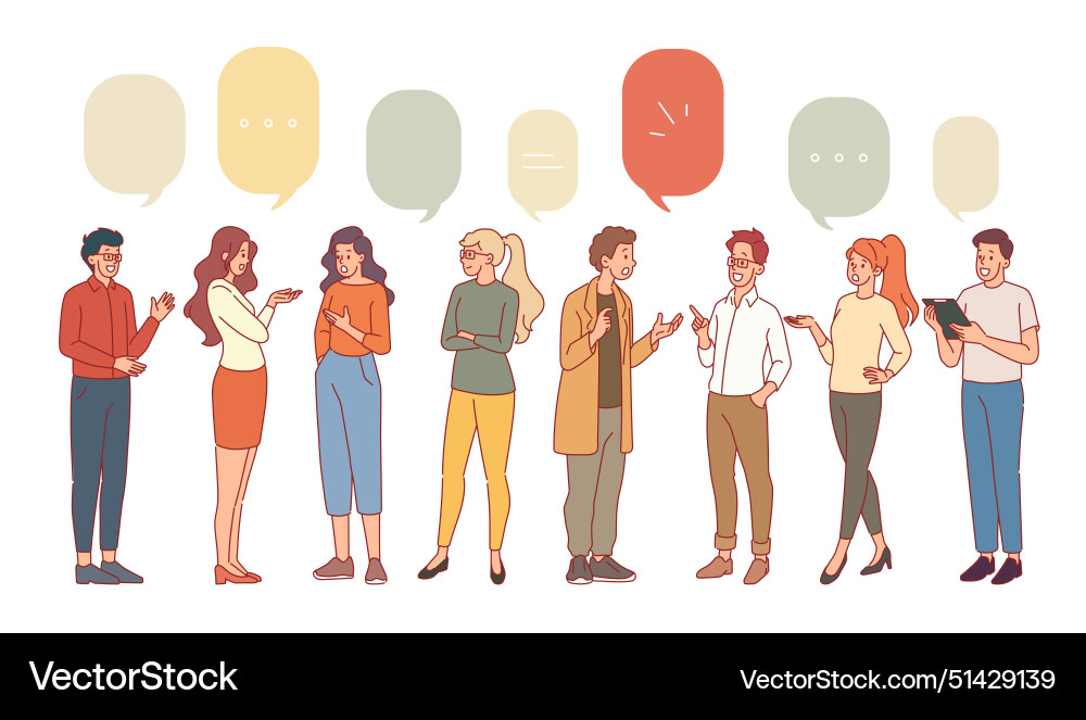 Group of communicating friends talking people Vector Image