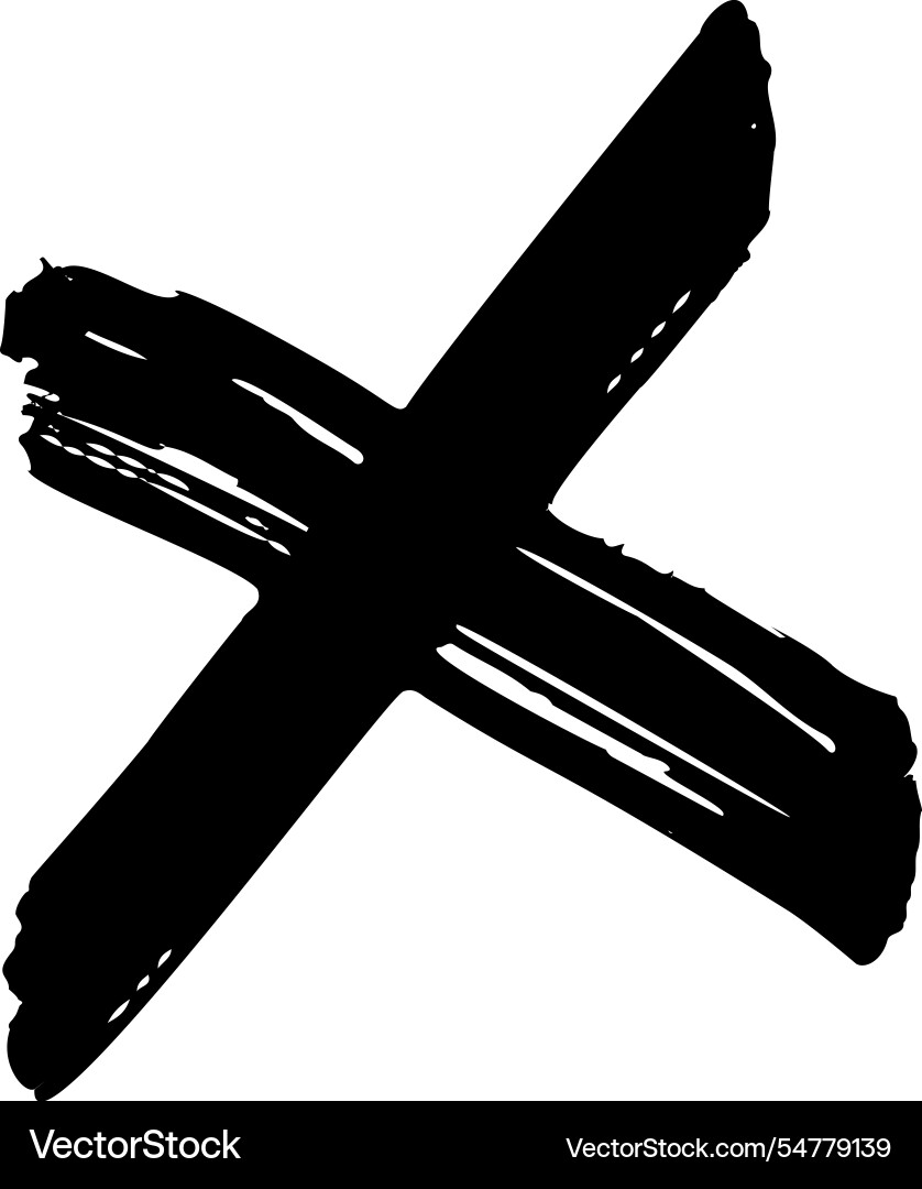 Handdrawn multiplication sign scribble symbol Vector Image