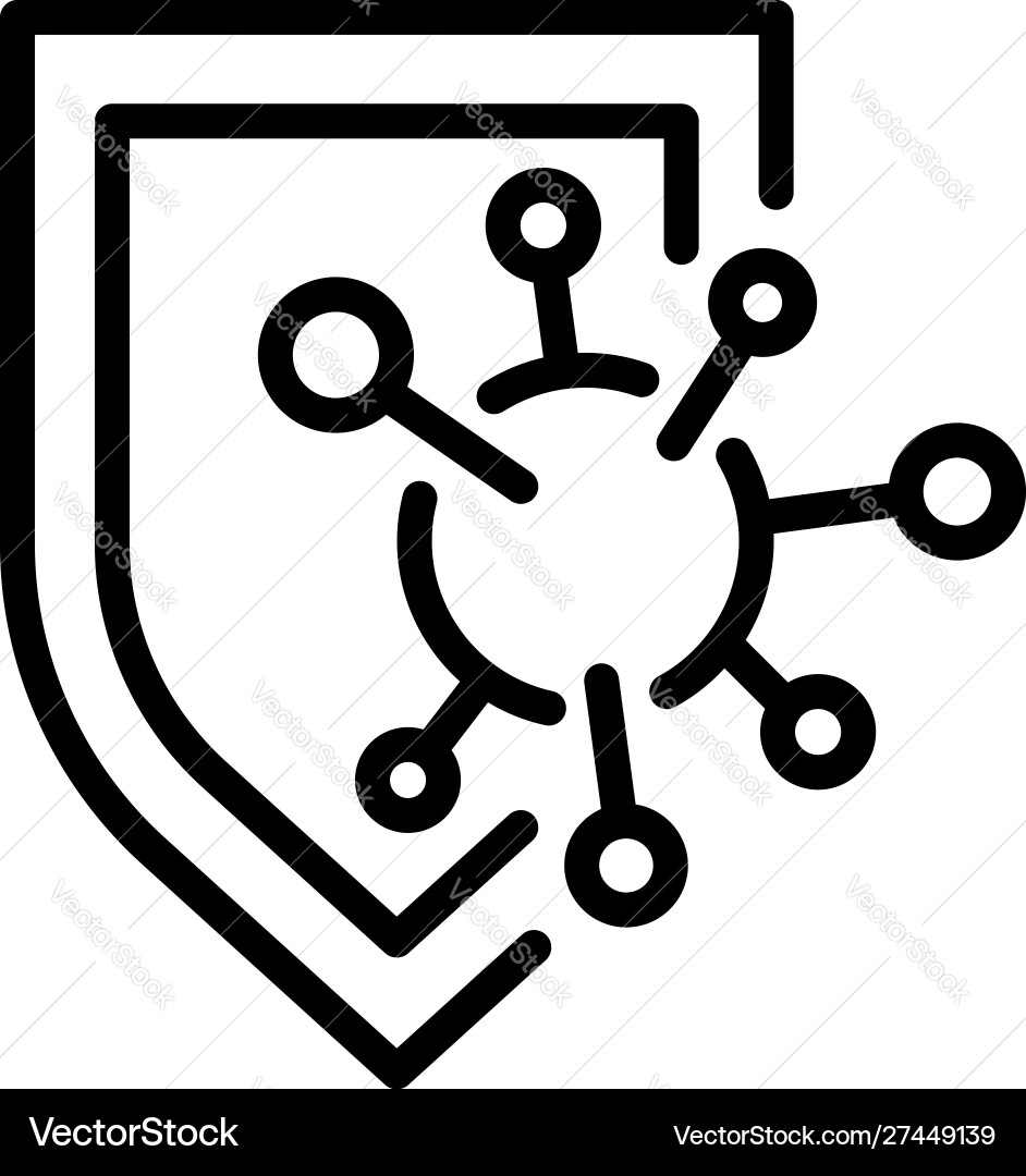 Immune Protection Shield Icon Royalty Free Vector Image