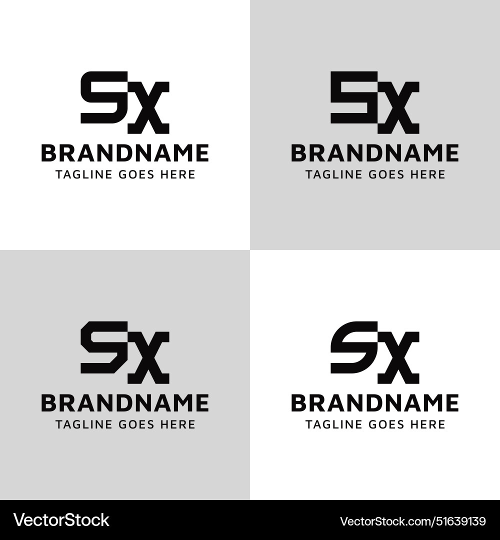 Letters sx monogram logo set suitable for any Vector Image
