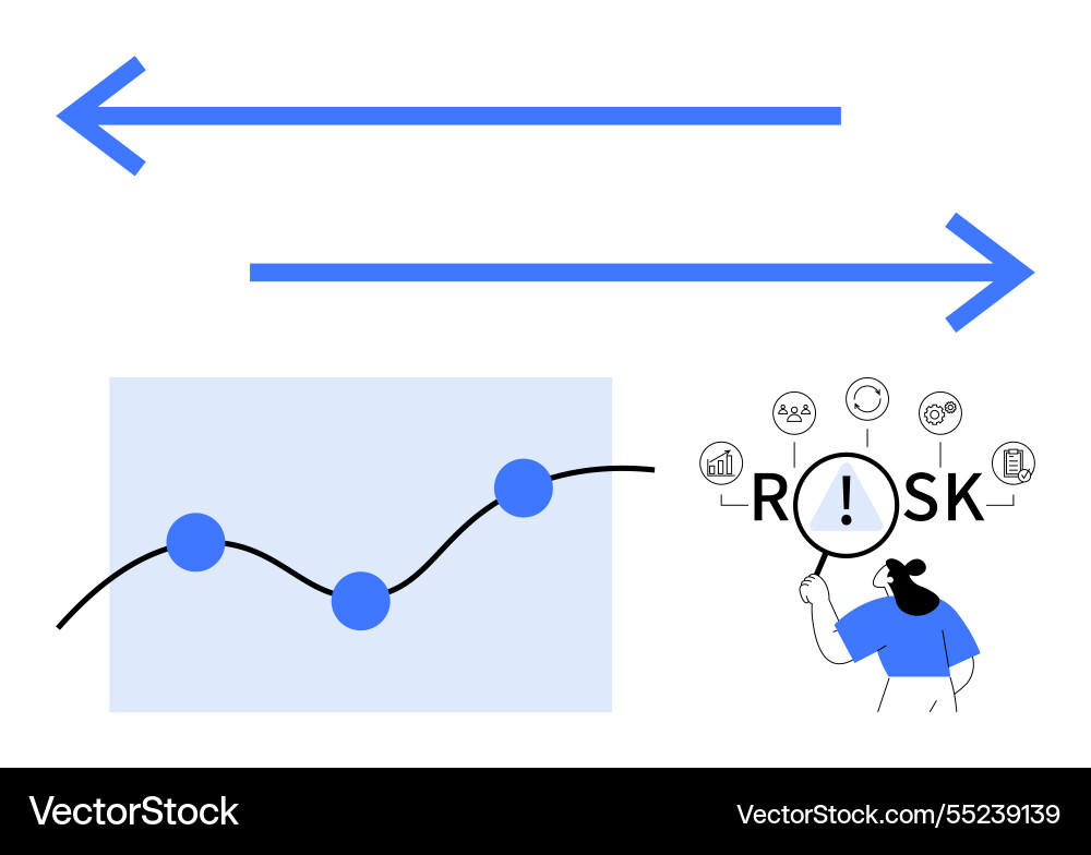 Risk assessment concept with trends arrows Vector Image
