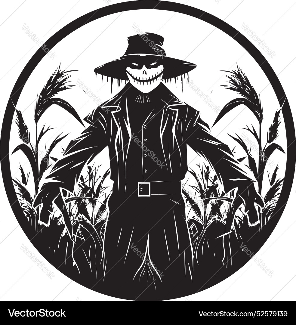 Terrortiller icon black scarecrow symbol Vector Image