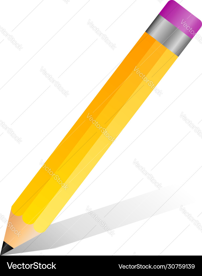 Yellow pencil Royalty Free Vector Image - VectorStock