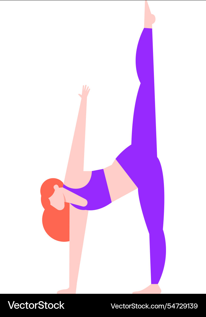 Young woman practicing standing split yoga pose Vector Image