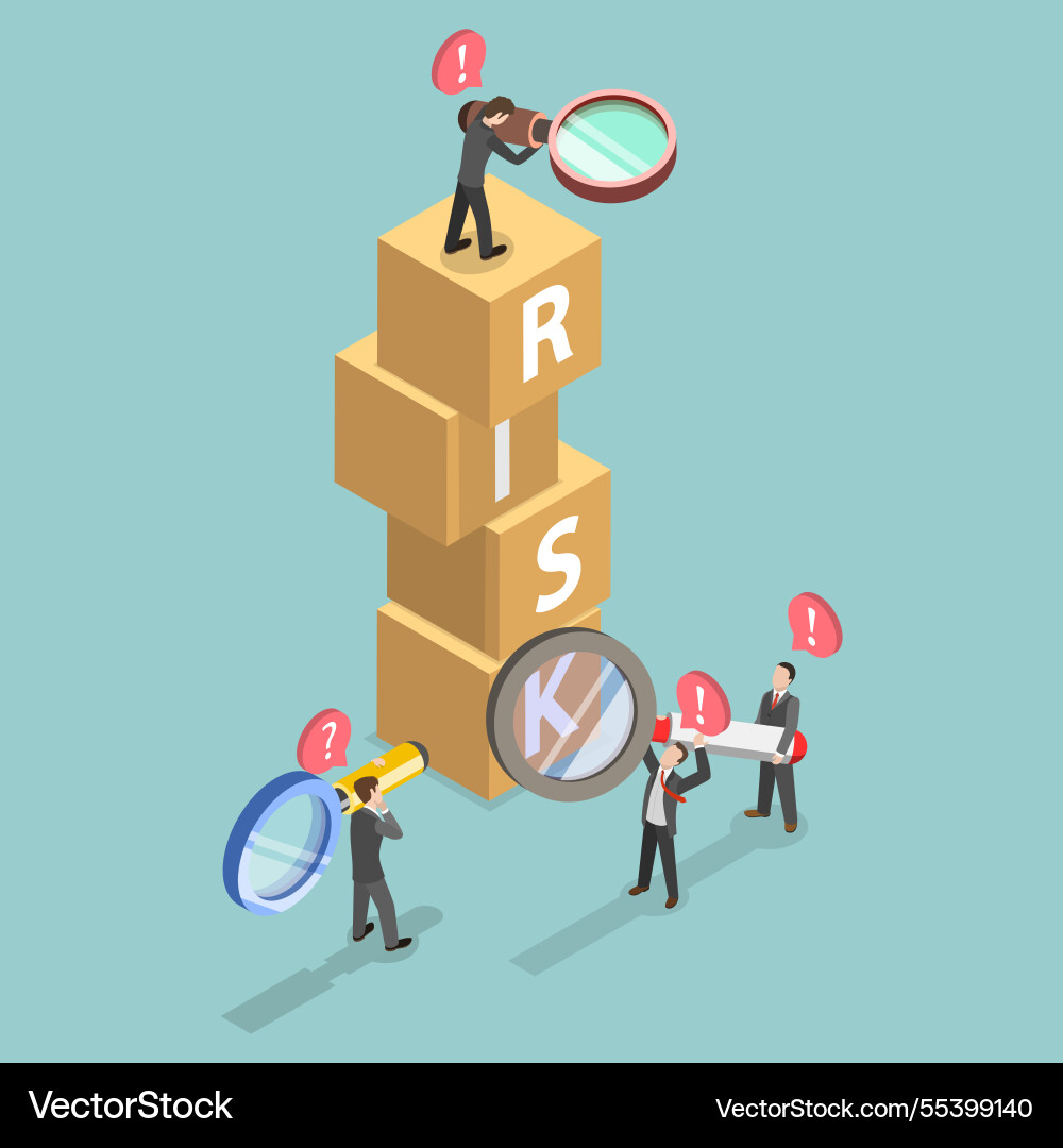 3d isometric flat of risk Royalty Free Vector Image