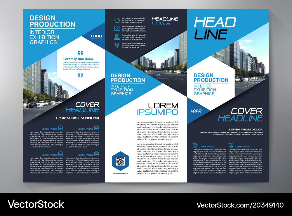 Brochure 3 fold flyer design a4 template Vector Image