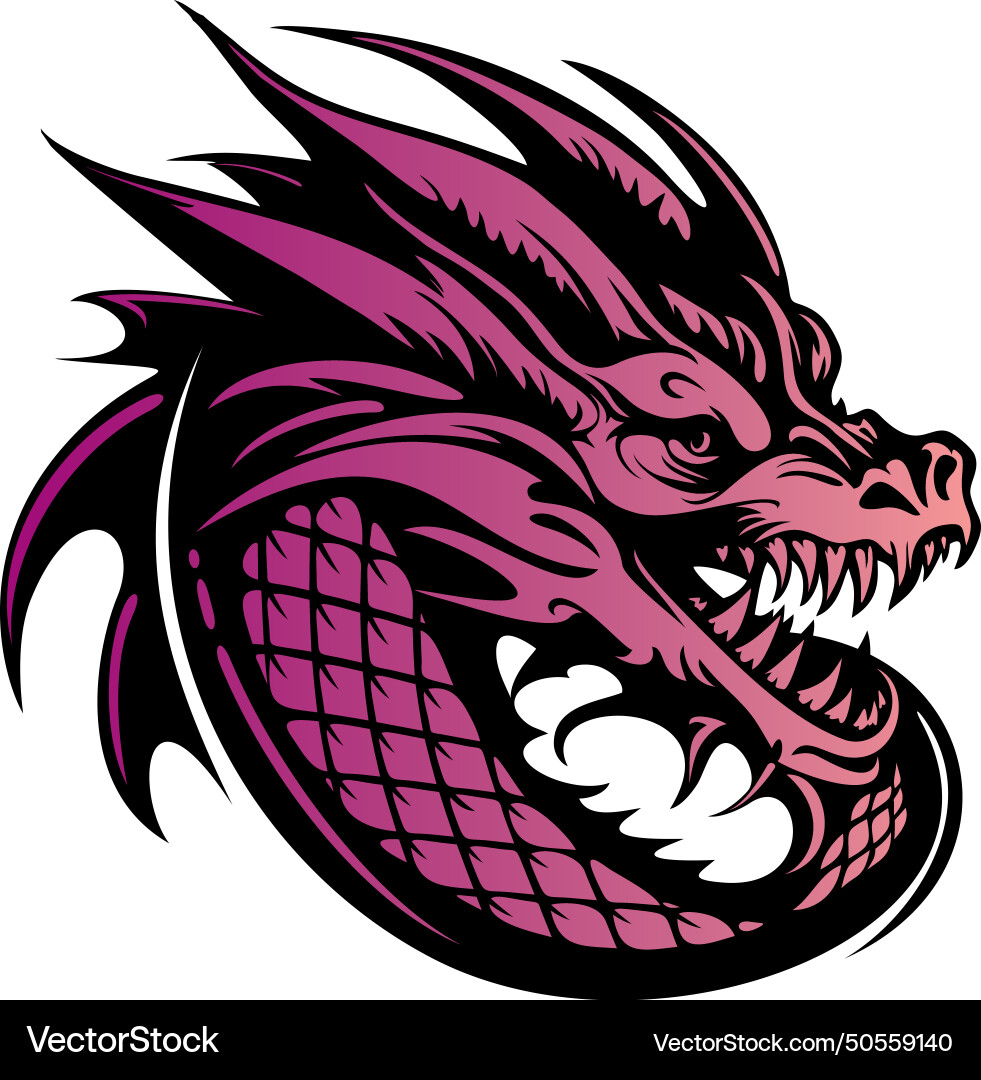 Dragon head logo Royalty Free Vector Image - VectorStock