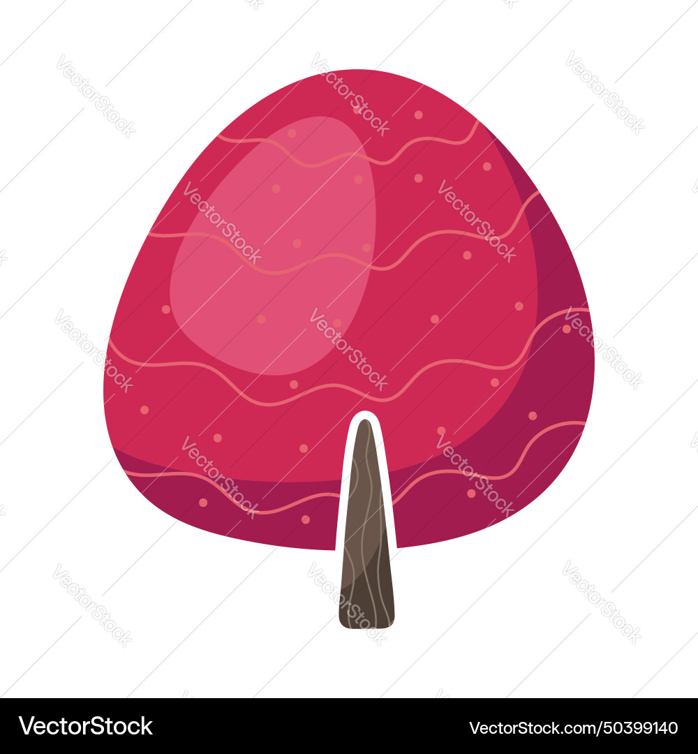 Fantasy cartoon flat red autumn tree abstract Vector Image