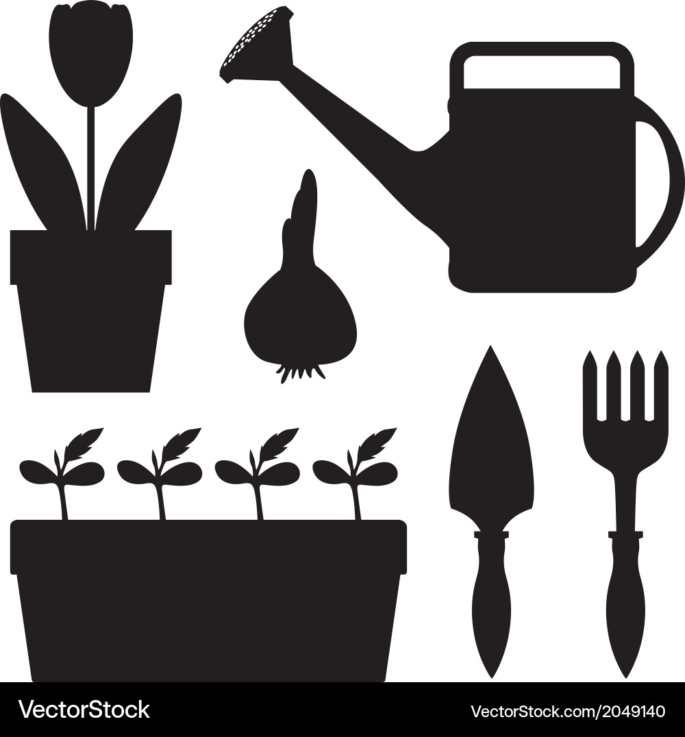 Garden sil set Royalty Free Vector Image - VectorStock