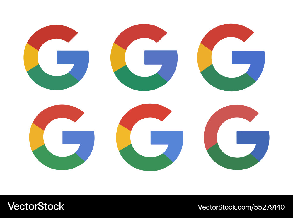 Google logo variations displayed Royalty Free Vector Image