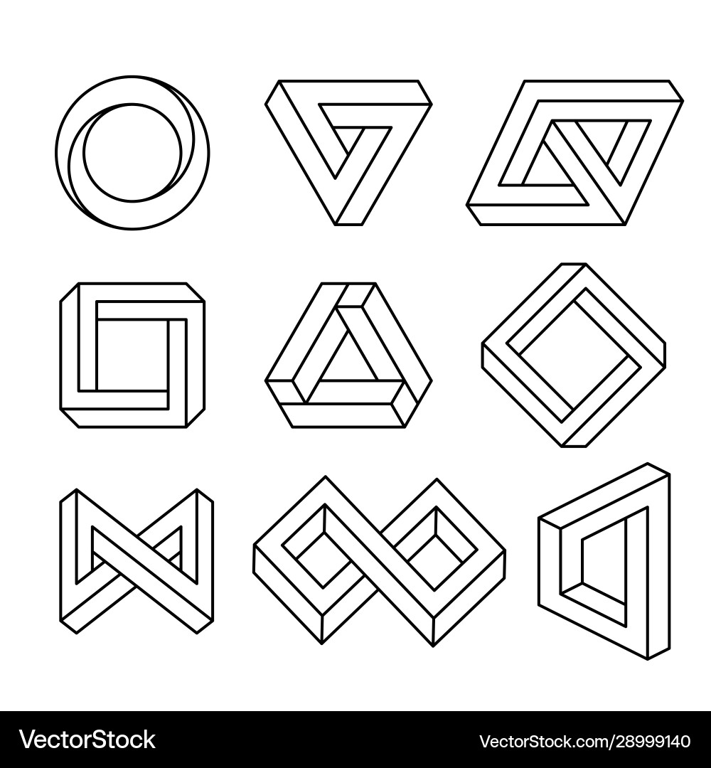 Impossible Infinity Signs Royalty Free Vector Image