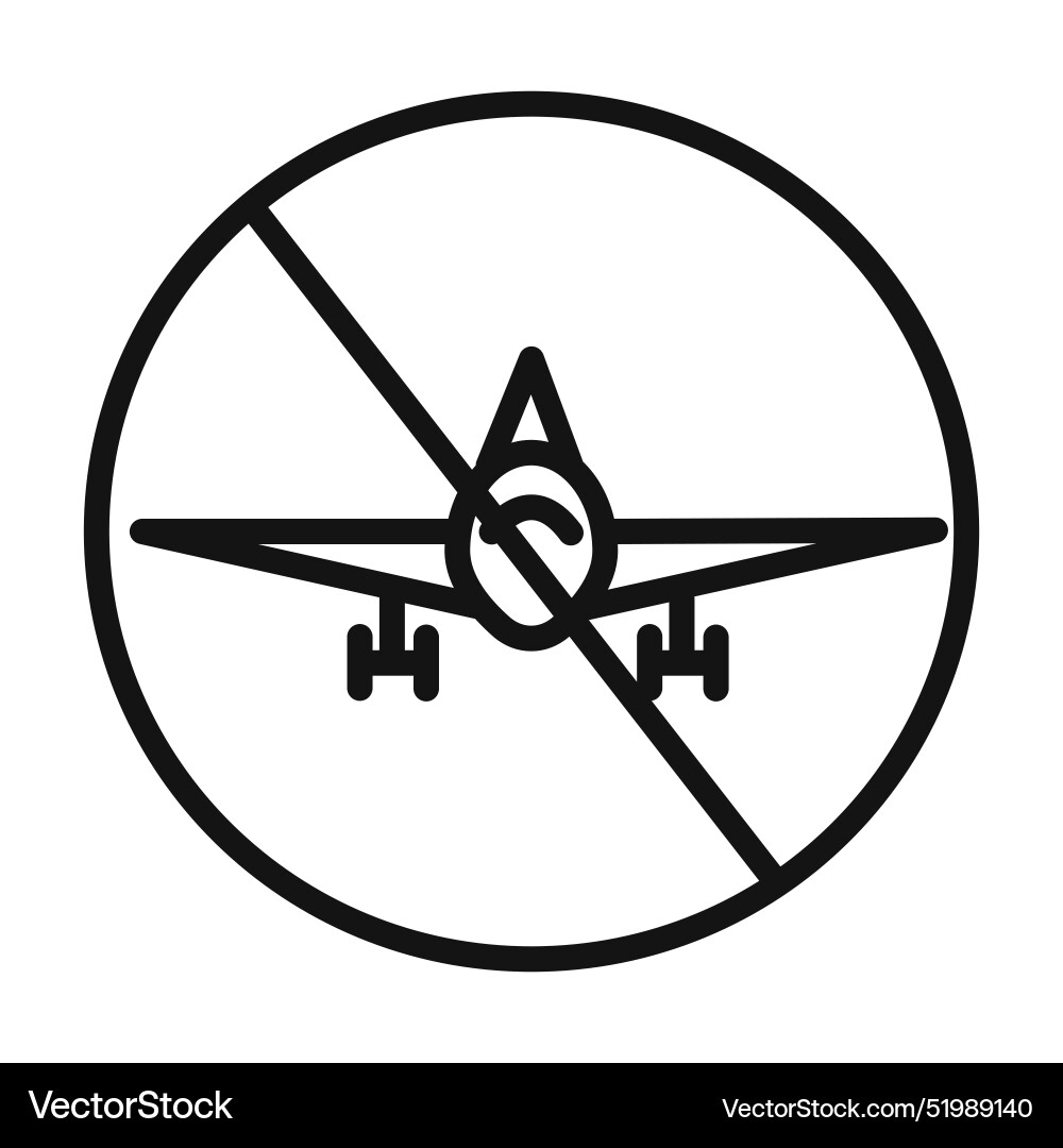 No flight or fly zone icon mark in filled style Vector Image
