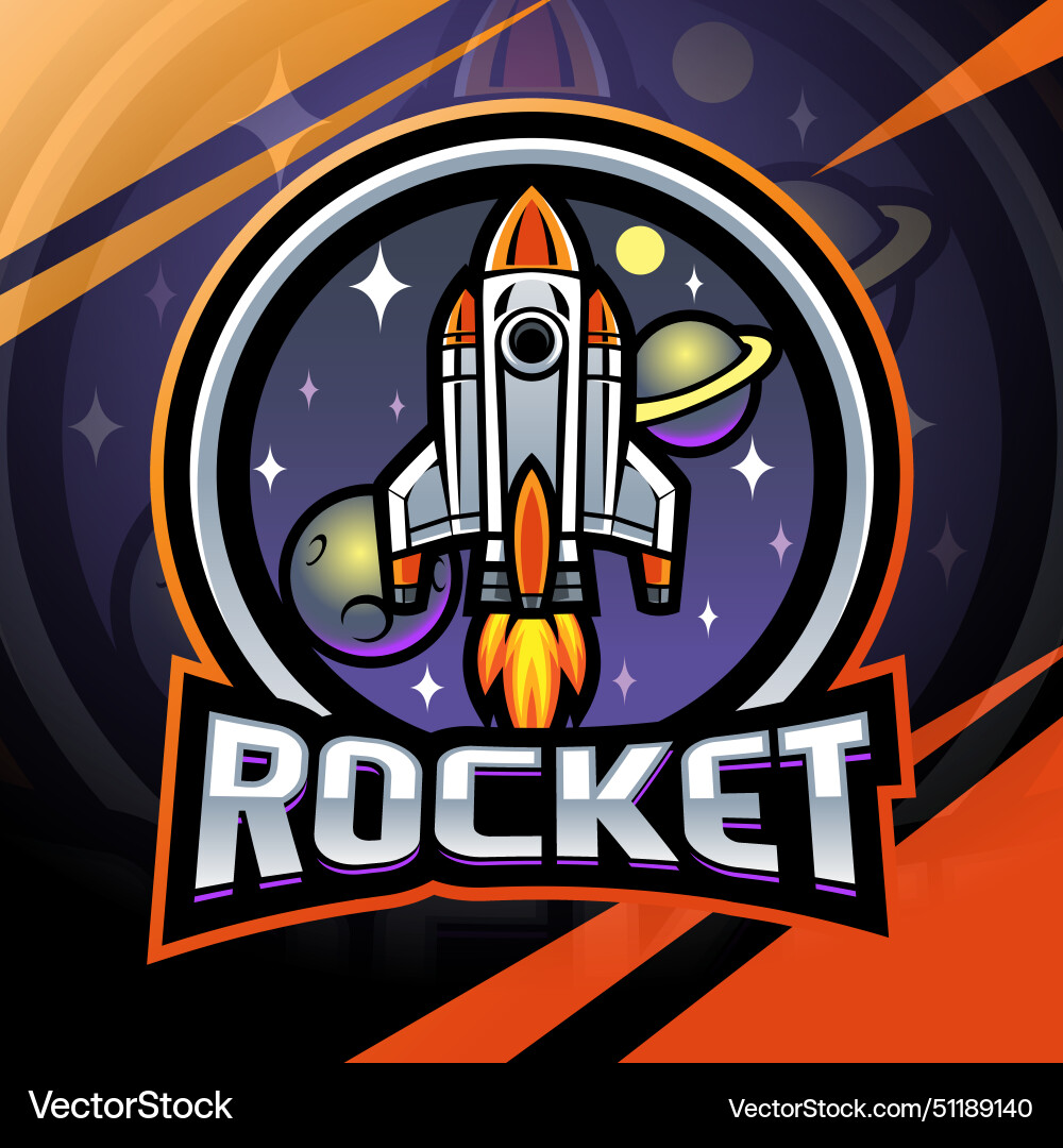 Rocket space mascot logo design Royalty Free Vector Image