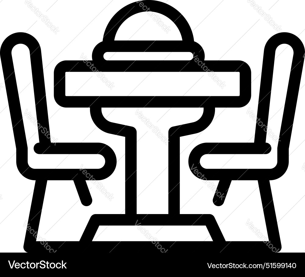 Round table with two chairs on a rug for business Vector Image