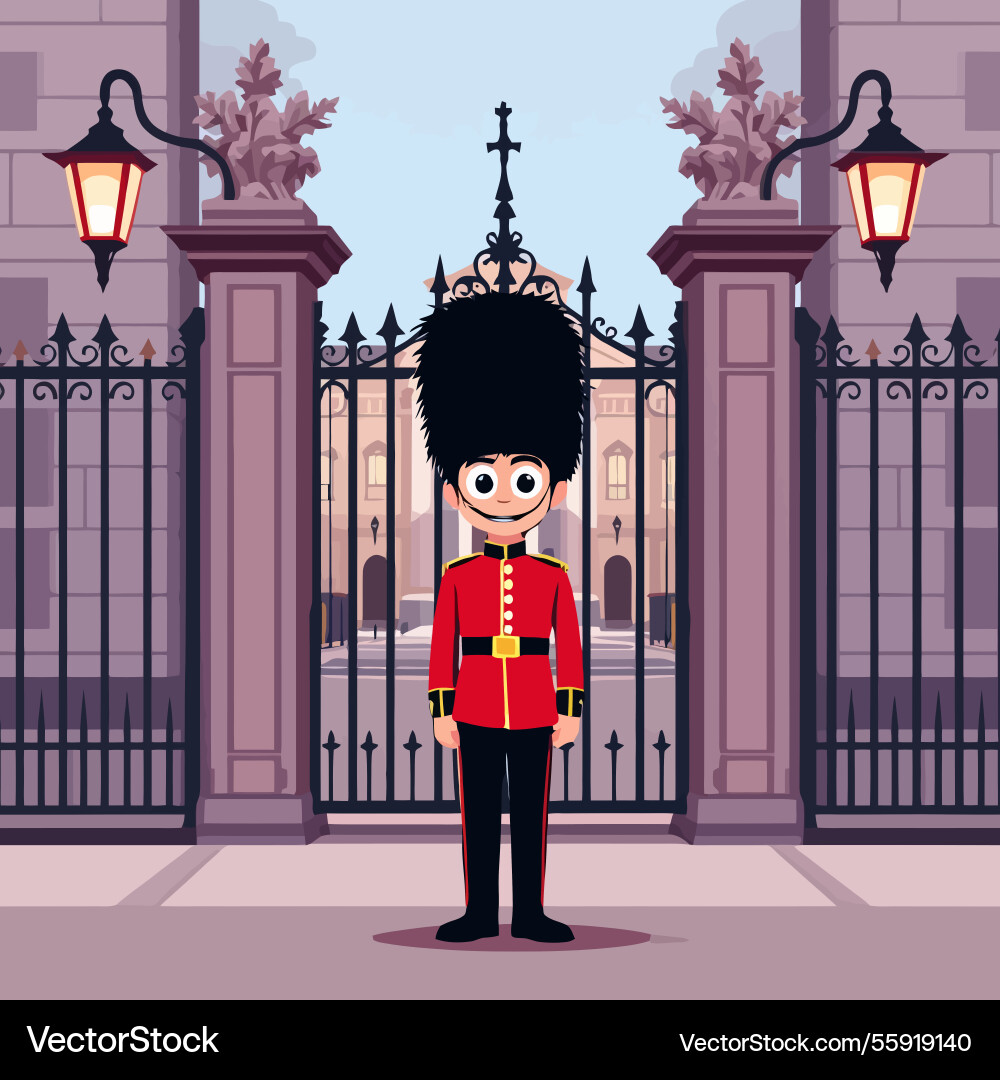 Vsai young queens guard standing at attention Vector Image