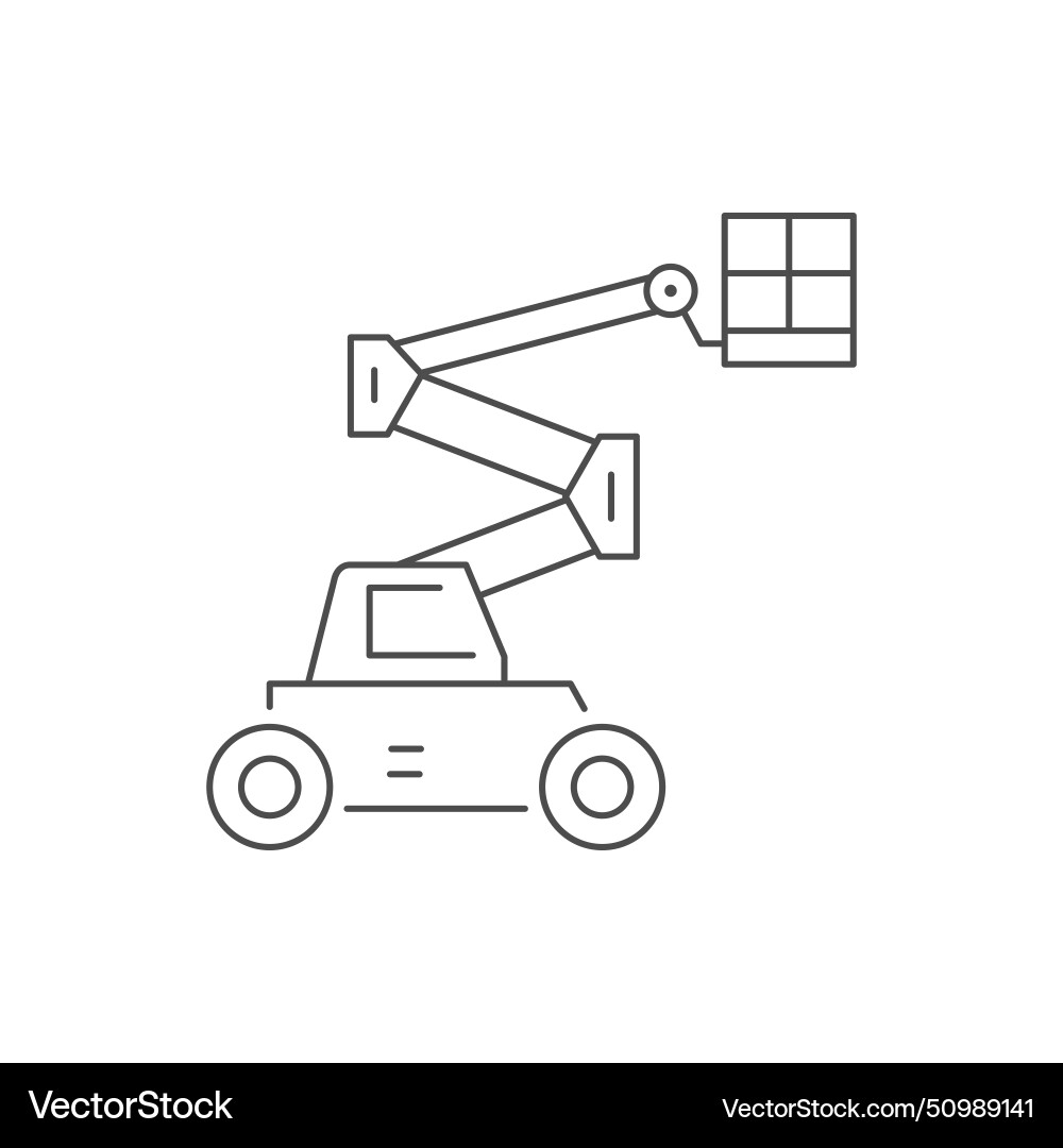Articulating boom lift line icon Royalty Free Vector Image