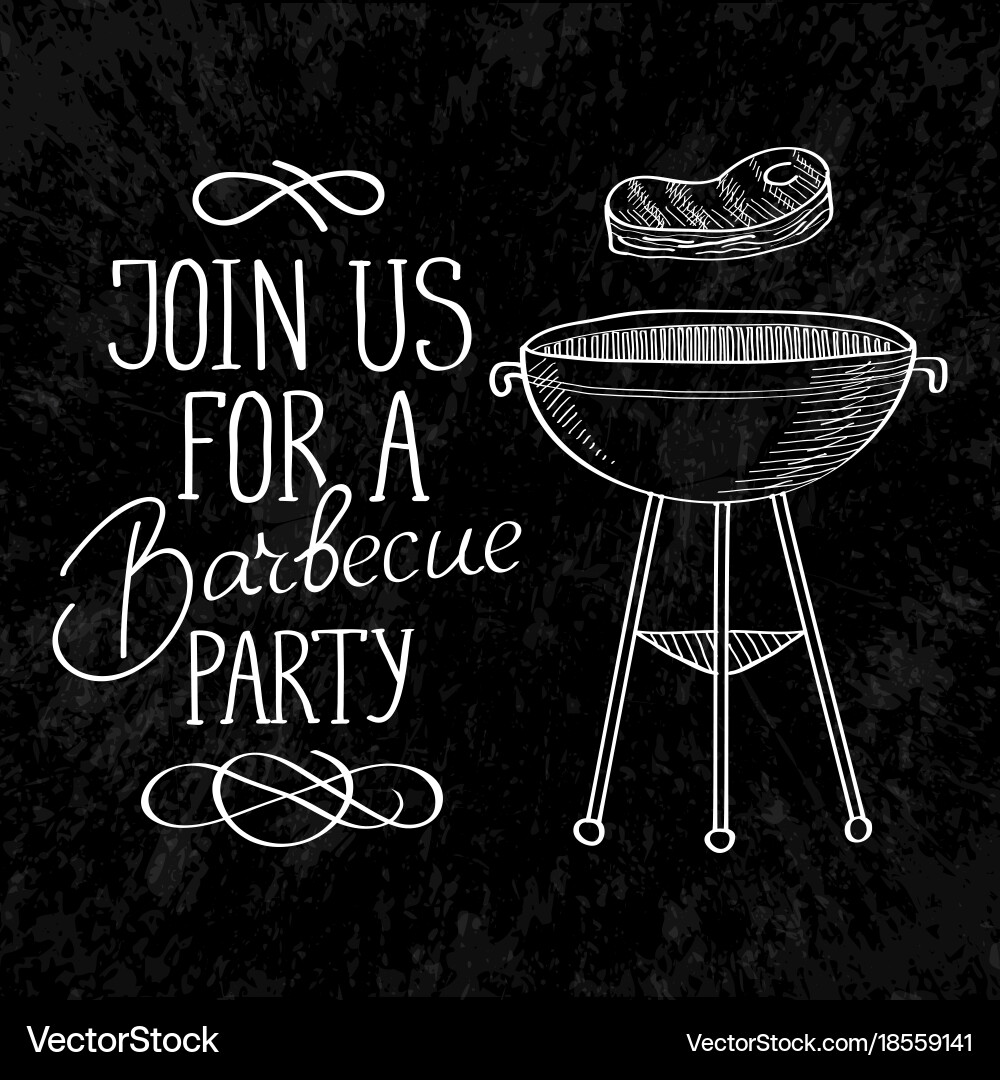 Barbecue calligraphic template Royalty Free Vector Image
