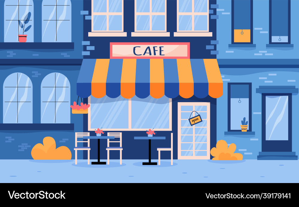 Cafe outdoor Royalty Free Vector Image - VectorStock