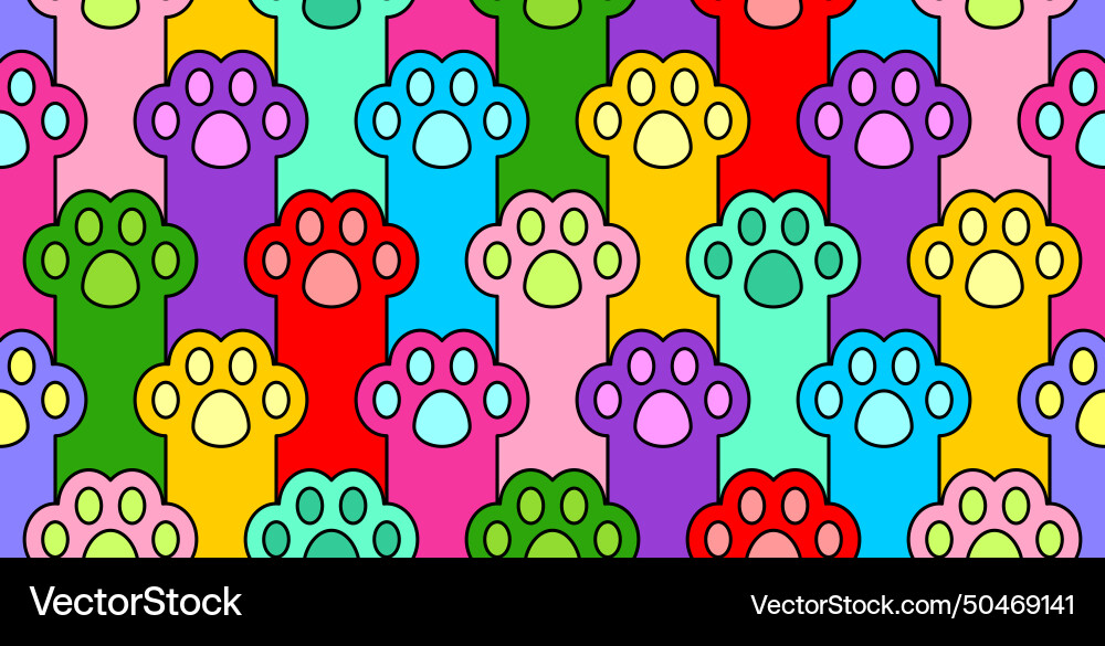 Cat paw seamless pattern Royalty Free Vector Image