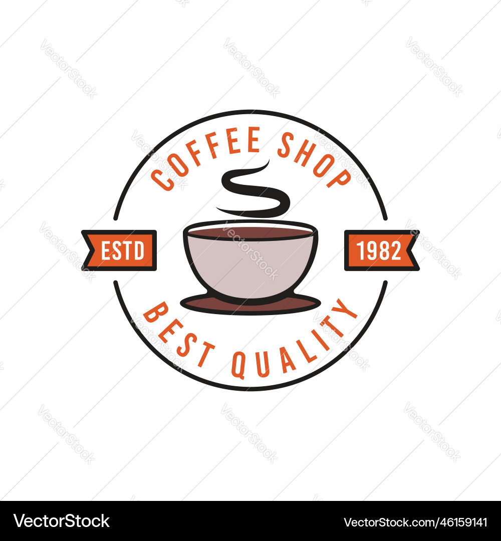 Coffee logo template badge design Royalty Free Vector Image