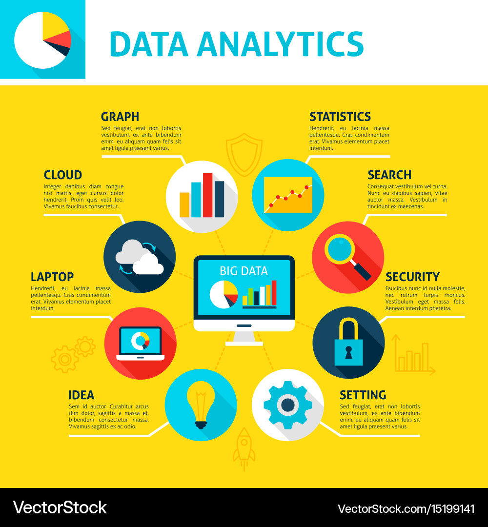 Data analytics infographic Royalty Free Vector Image
