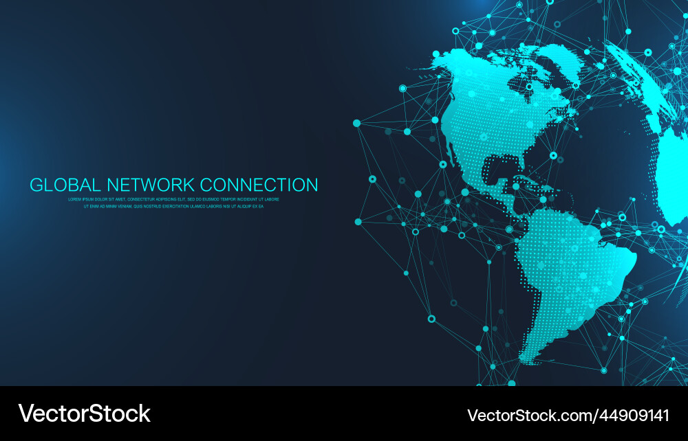 Global network connection concept social Vector Image