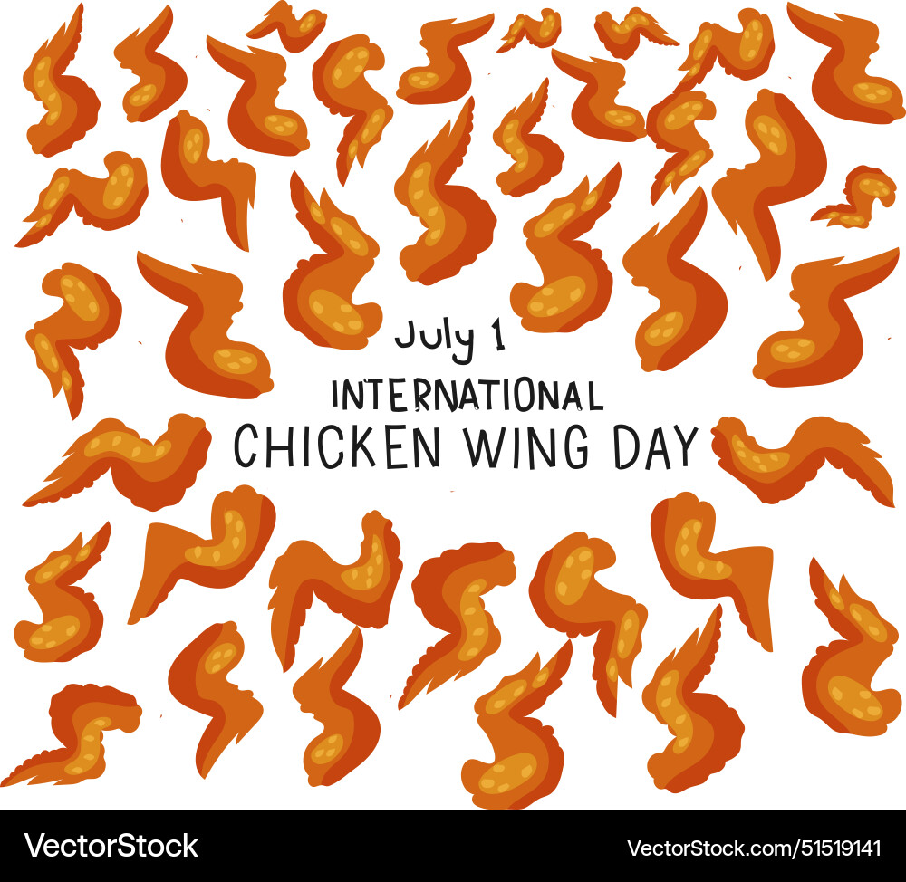 International chicken wing day Royalty Free Vector Image