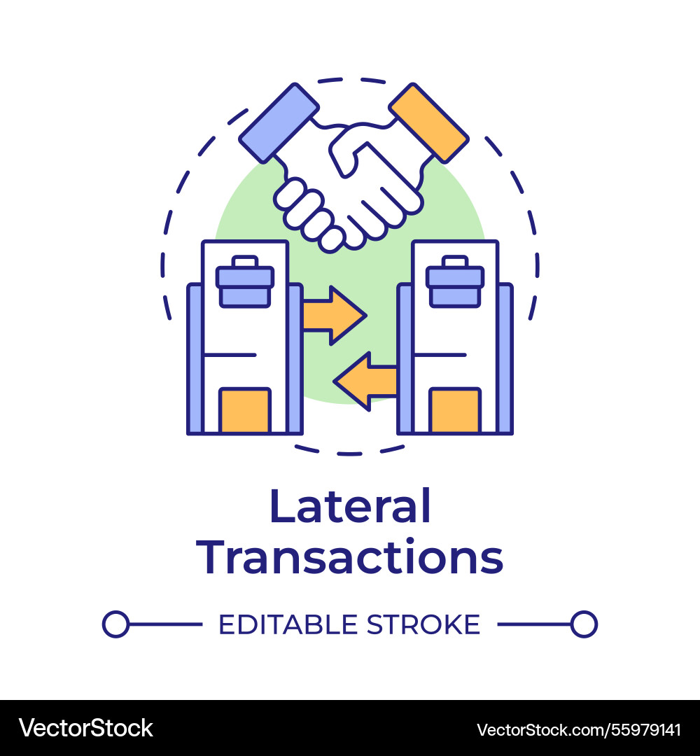 Lateral transactions multi color concept icon Vector Image