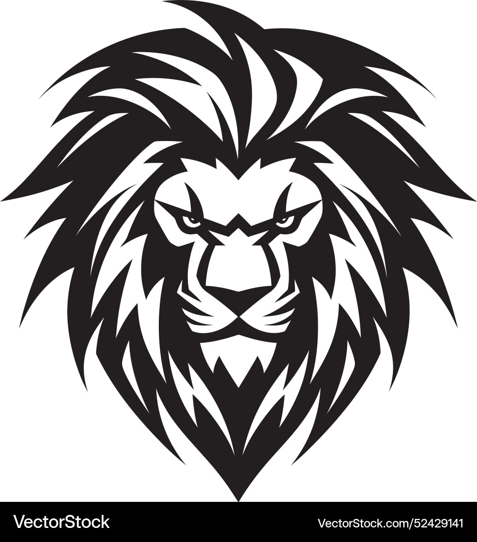 Lion roar black stylebold king Royalty Free Vector Image
