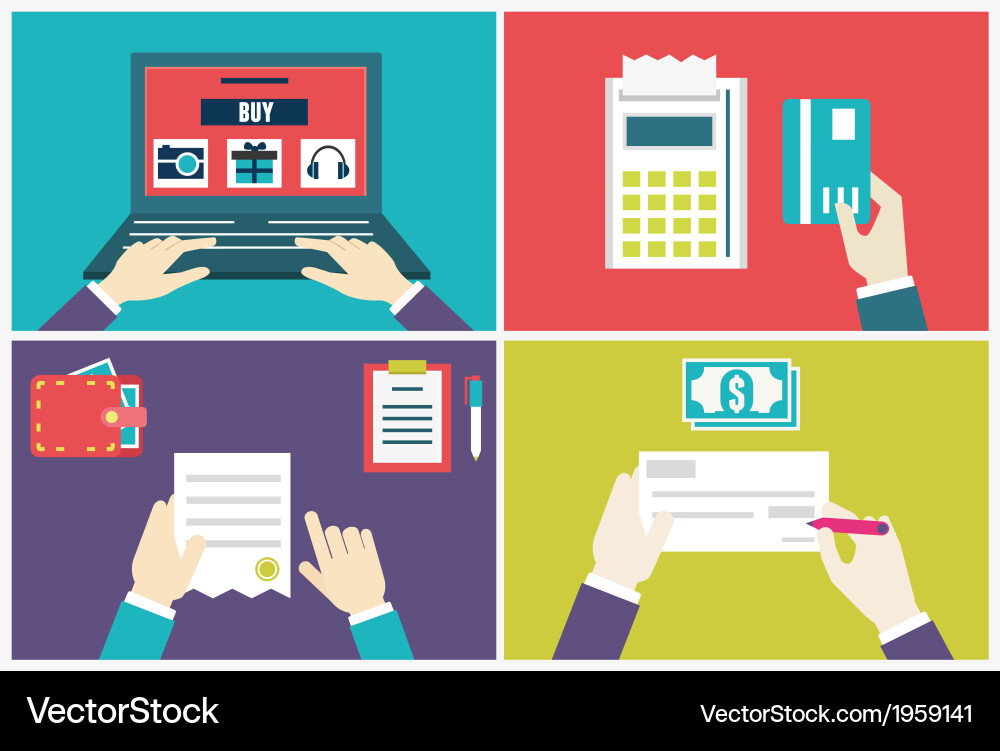 Online Order & Delivery Process Royalty Free Vector