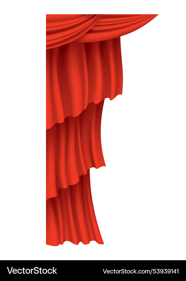 Red curtains realistic theater fabric silk Vector Image