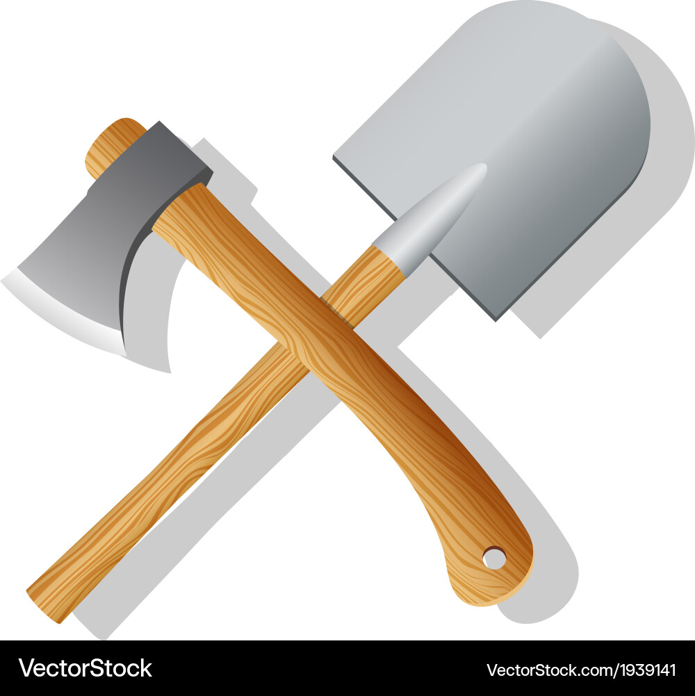 Spade and ax Royalty Free Vector Image - VectorStock