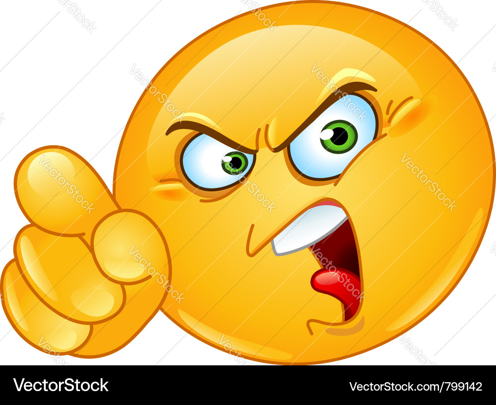 Accusing emoticon Royalty Free Vector Image - VectorStock