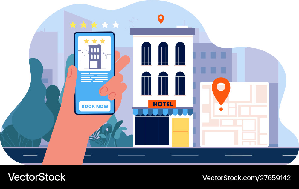 Booking hotel concept people ordered from Vector Image
