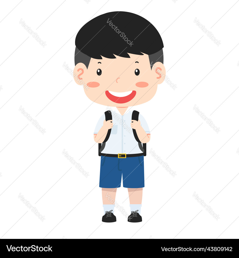 Thai Cartoon Student Vector Images (over 350)