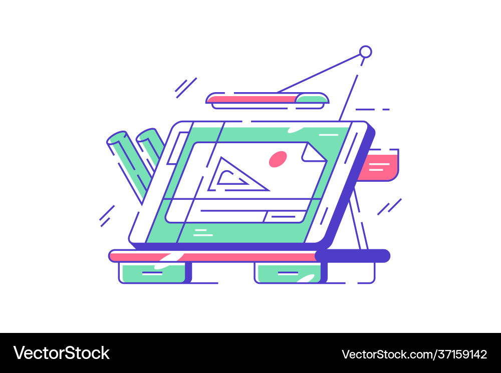 Engineering table for drawing Royalty Free Vector Image