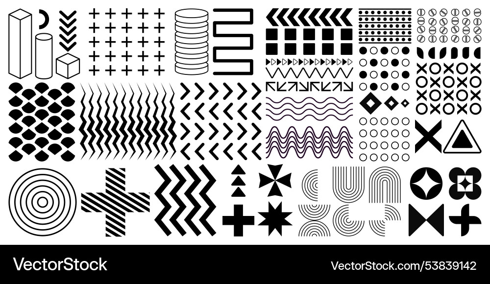 Line shapes geometric graphic form abstract Vector Image
