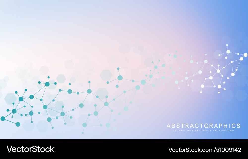 Modern scientific background with hexagons lines Vector Image