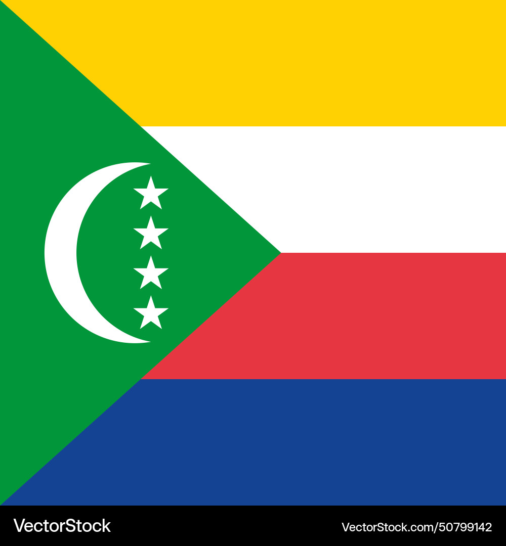 Square flag of comoros Royalty Free Vector Image
