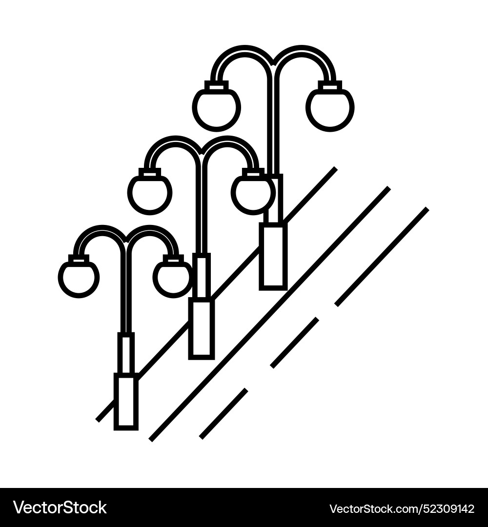 Street lighting icon linear logo mark in black Vector Image