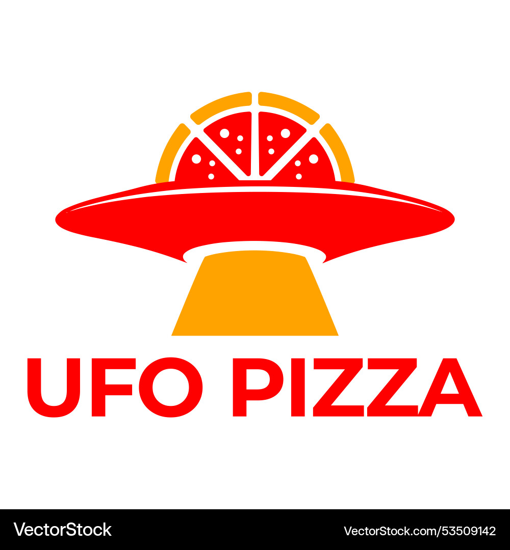 Ufo galaxy pizza flat minimalist logo design Vector Image