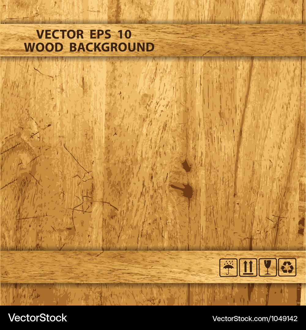 Wooden Box Texture & Shipping Labels Vector Image
