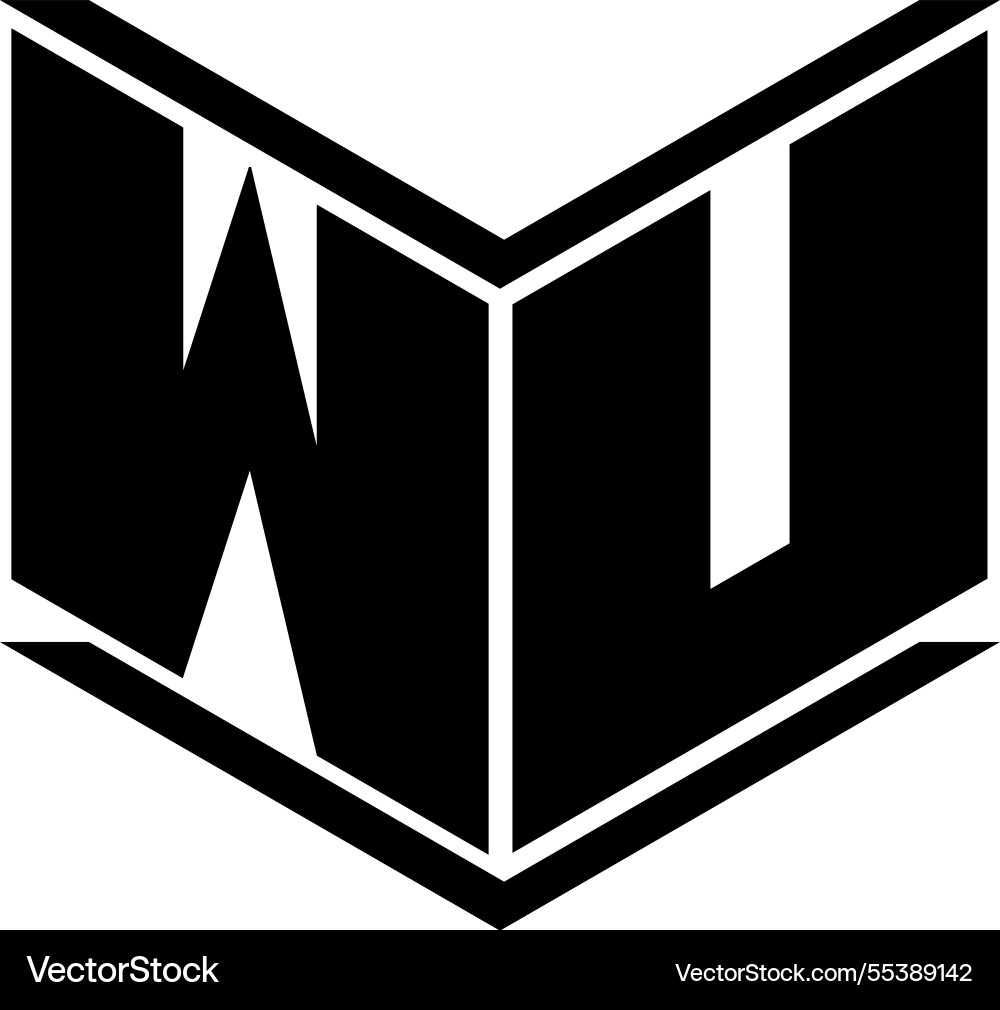 Wu monogram logo with a modern and minimalist Vector Image