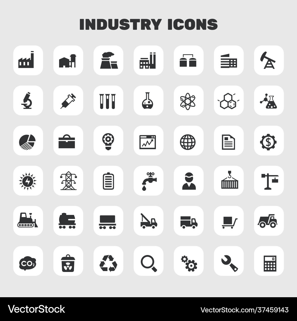 Big industry icon set trendy flat icons Royalty Free Vector